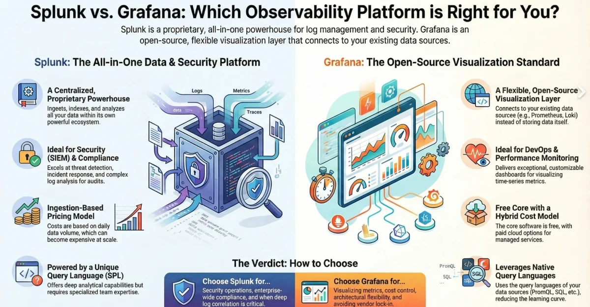 Splunk Vs Grafana: Key Differences & Cost (2026)